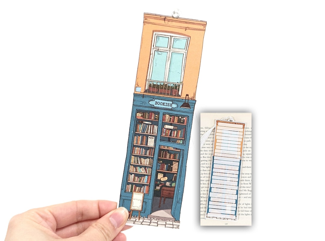 Cozy Bookish Bookshop Bookmark Tracker, 25 Books to Fill In, Handmade ...