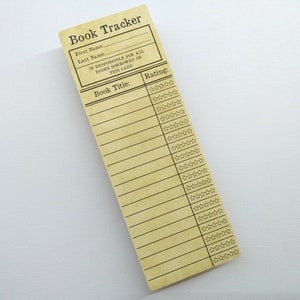 Library Book Card Book Mark Tracker, Star Rating, Vintage Look, Thick ...