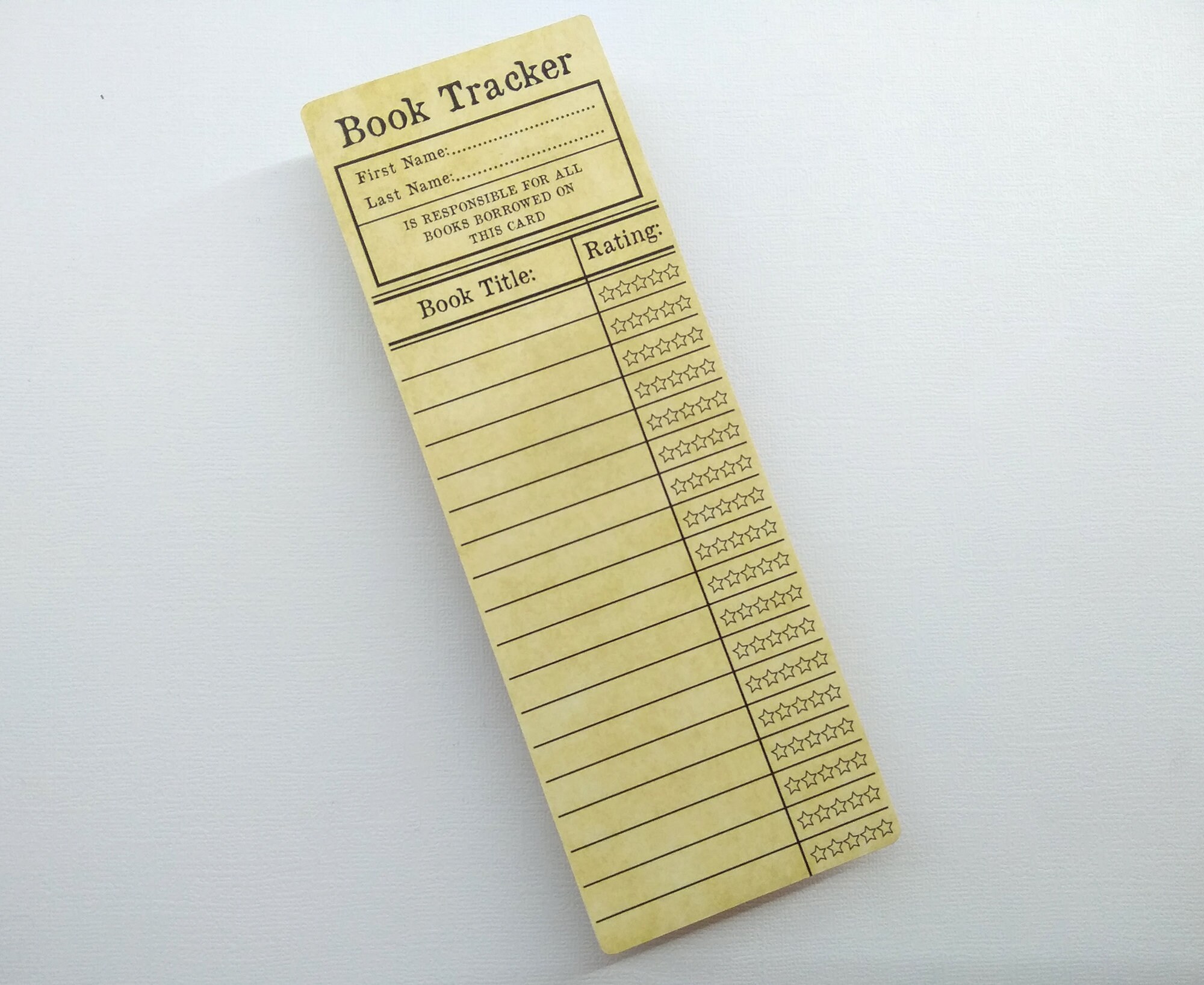 Library Book Card Book Mark Tracker Star Rating Vintage - Etsy