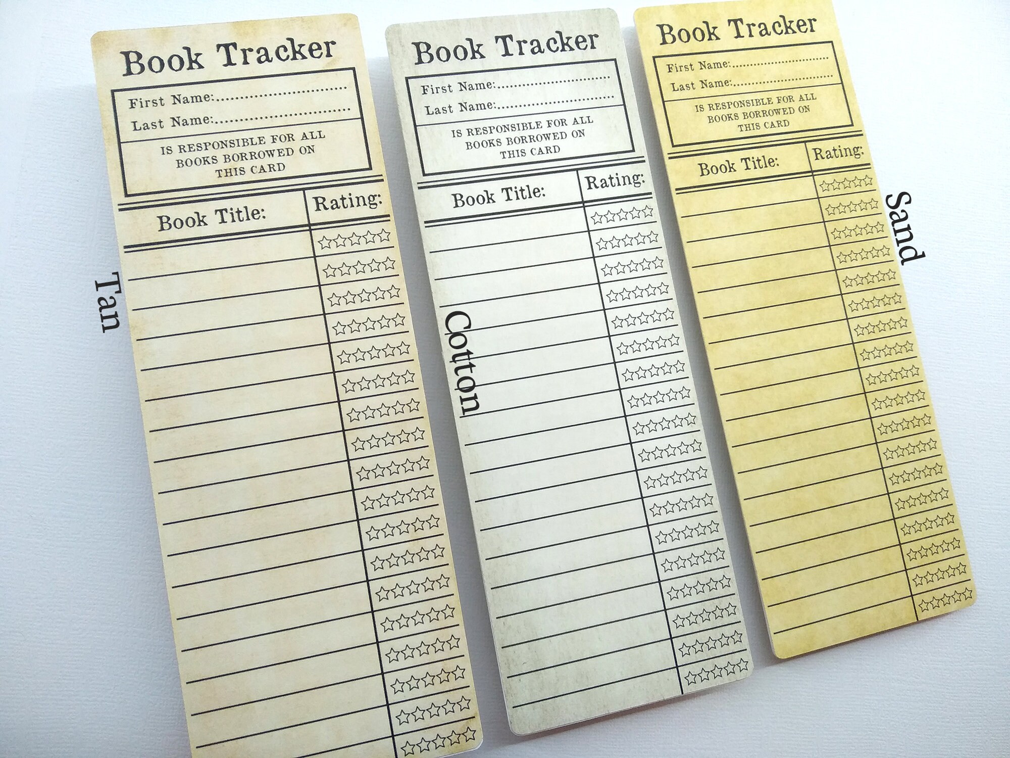 Library Book Card Book Mark Tracker Star Rating Vintage - Etsy