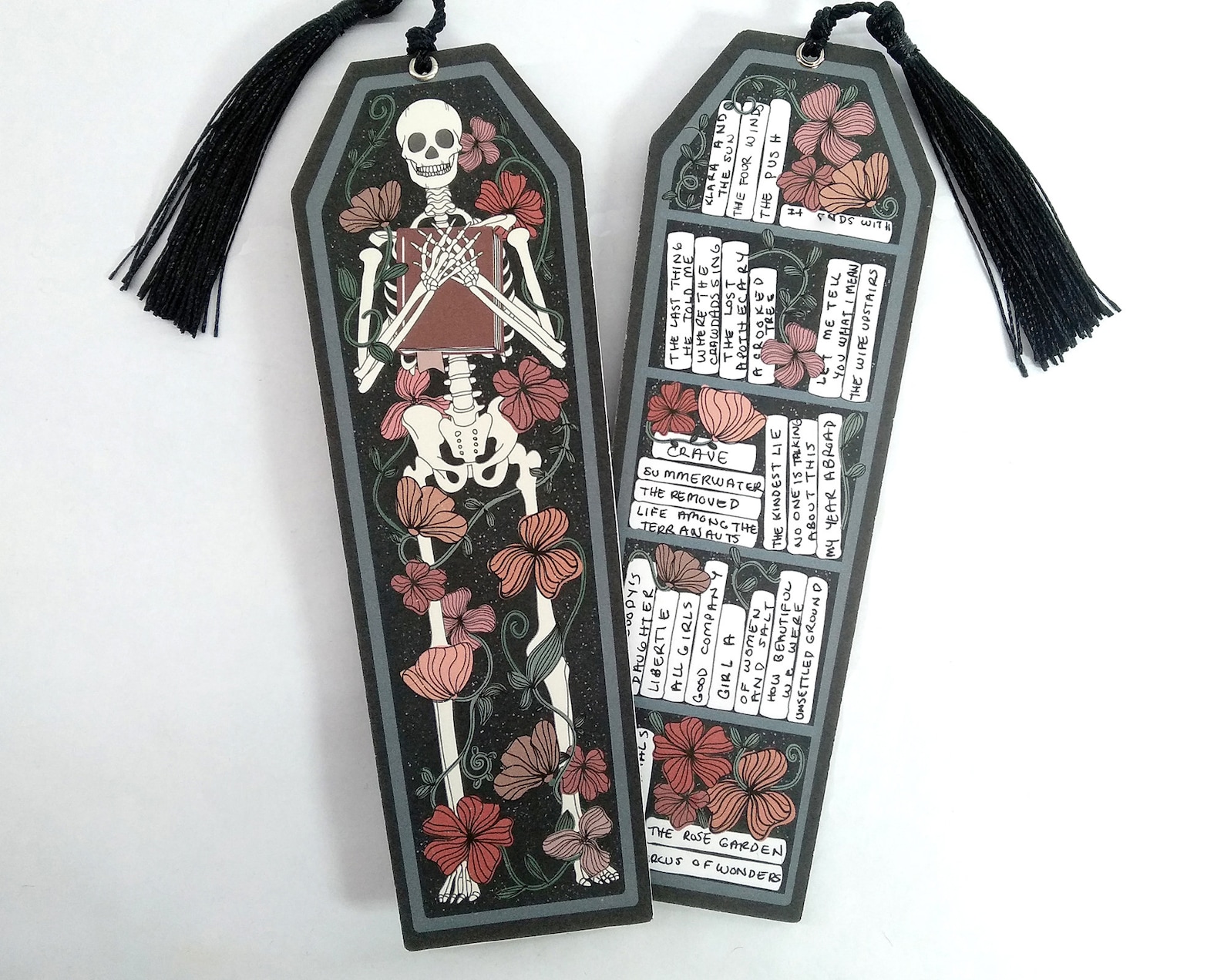 Skeleton Coffin Bookmark Tracker, Matte Double Sided, 29 Books to Fill ...
