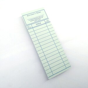 Library Book Card Book Mark Tracker, Vintage Look, Thick Sturdy Layered ...