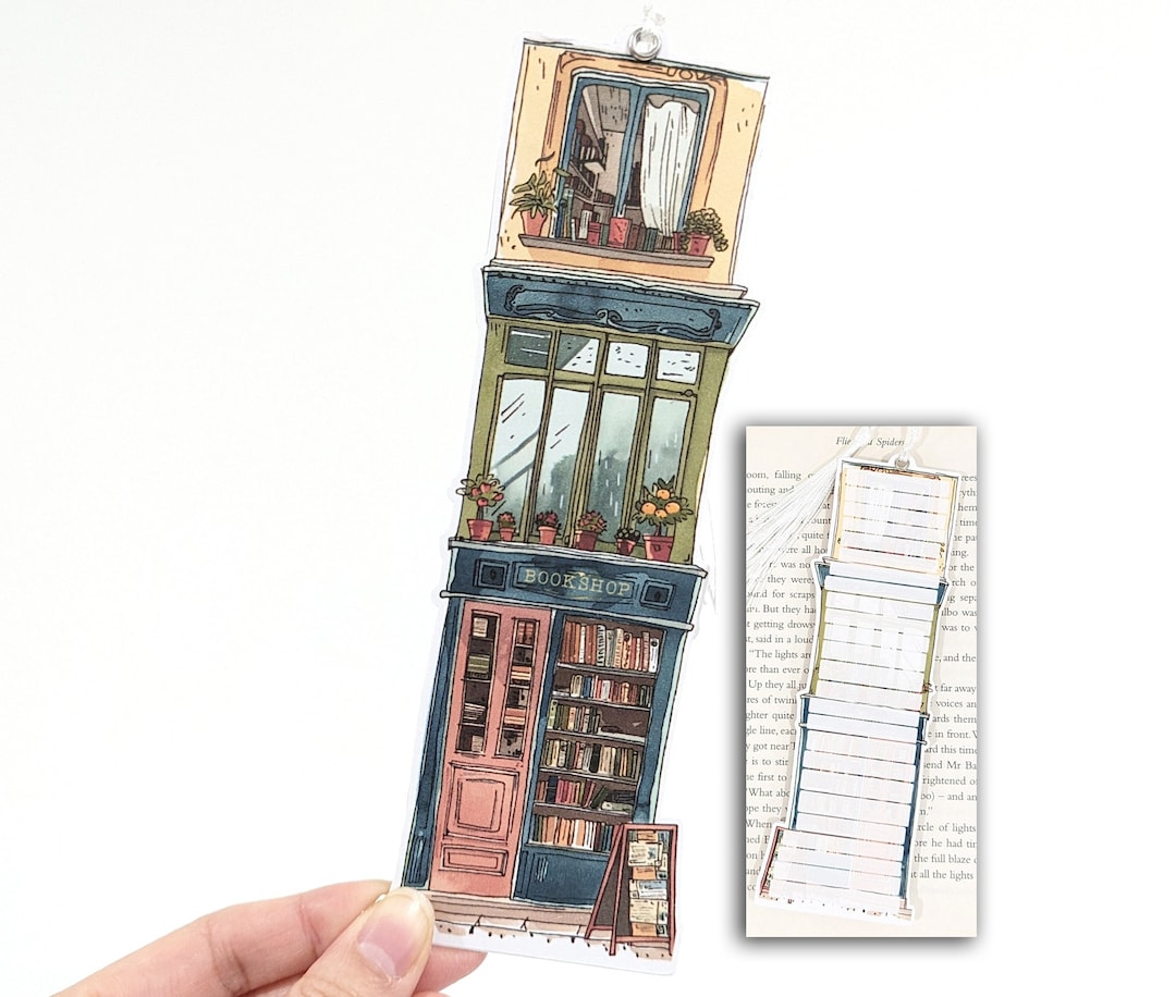 Cozy Bookshop Bookmark Tracker, 25 Books to Fill In, Handmade, Double ...
