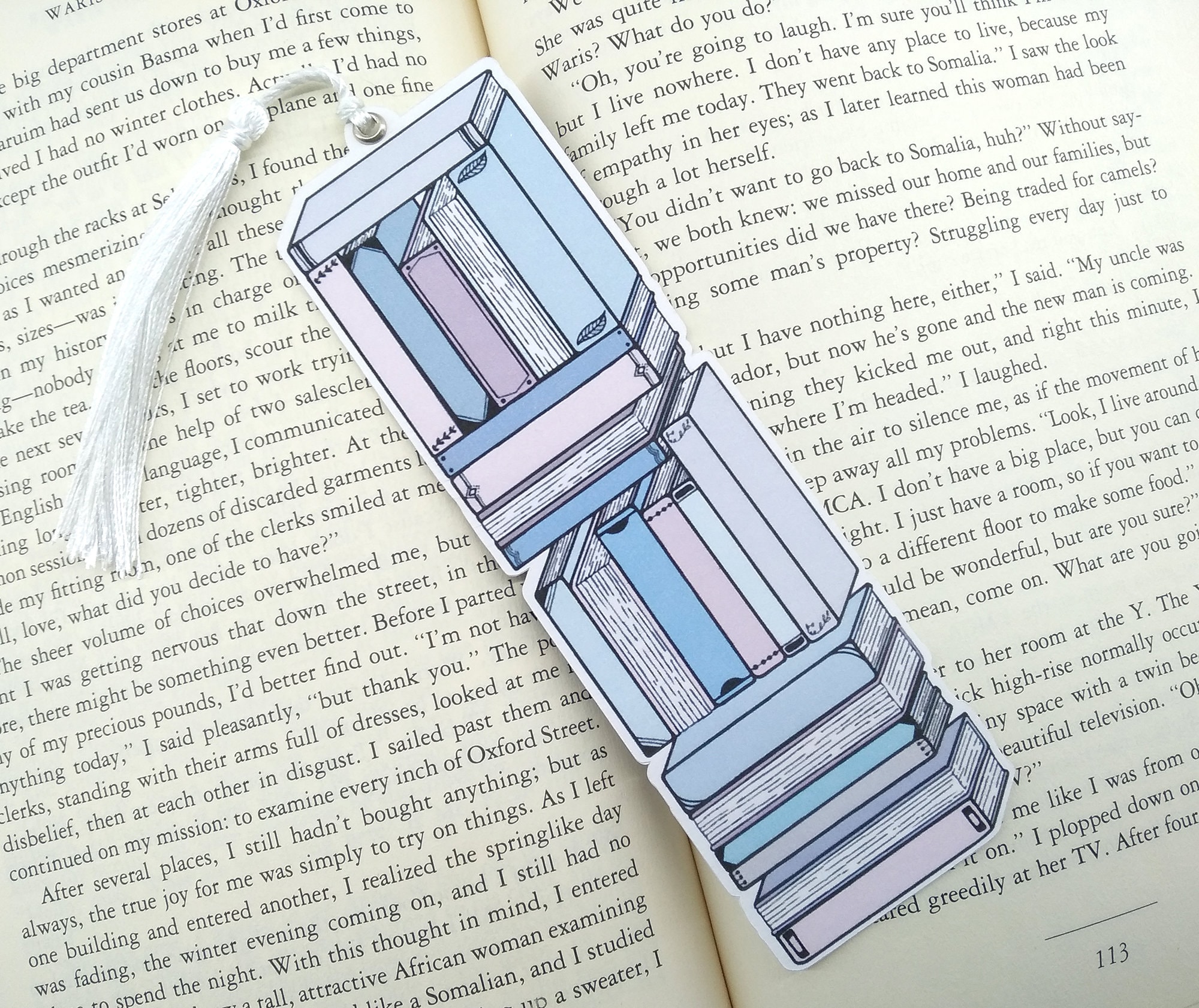 Bookmark Book Tracker Book Stack Double Sided 34 Books to | Etsy