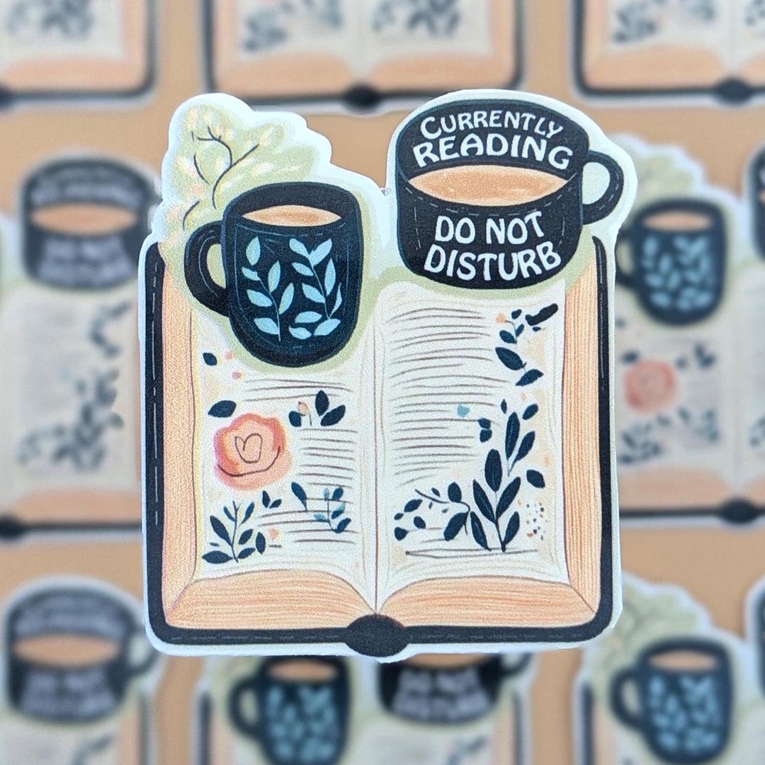 Do Not Disturb Book Sticker | Aesthetic Reading Sticker | Coffee & Tea ...