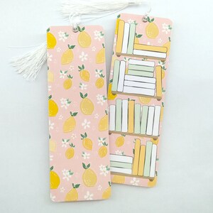 Cute Lemon Strawberry Peach Bookmark Tracker, 29 Book Spines to Fill ...