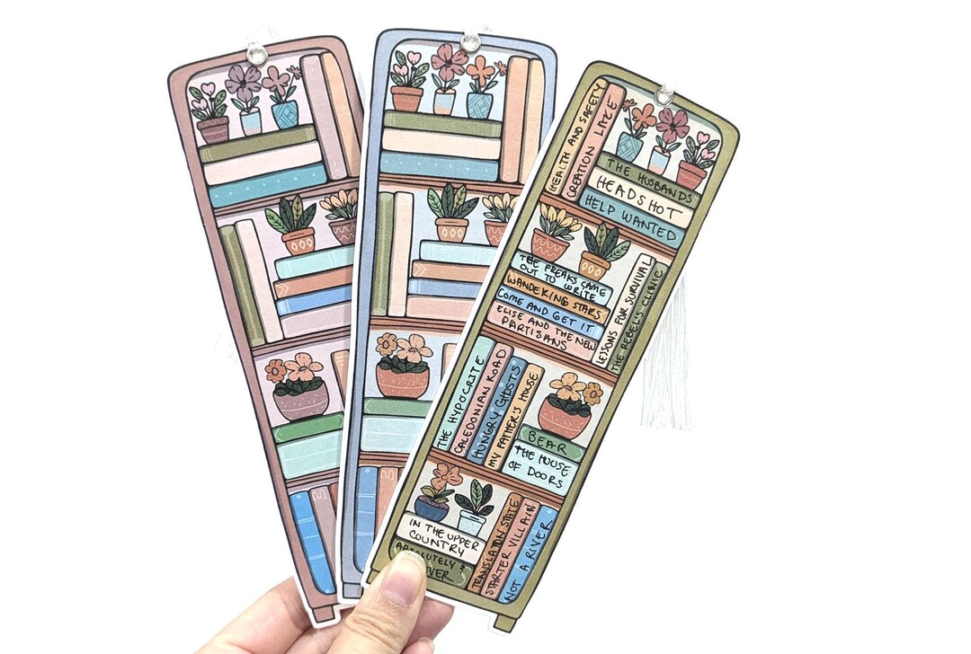 Bookmark Book Tracker, Book Stack, Double Sided, 44 Books to Fill per ...