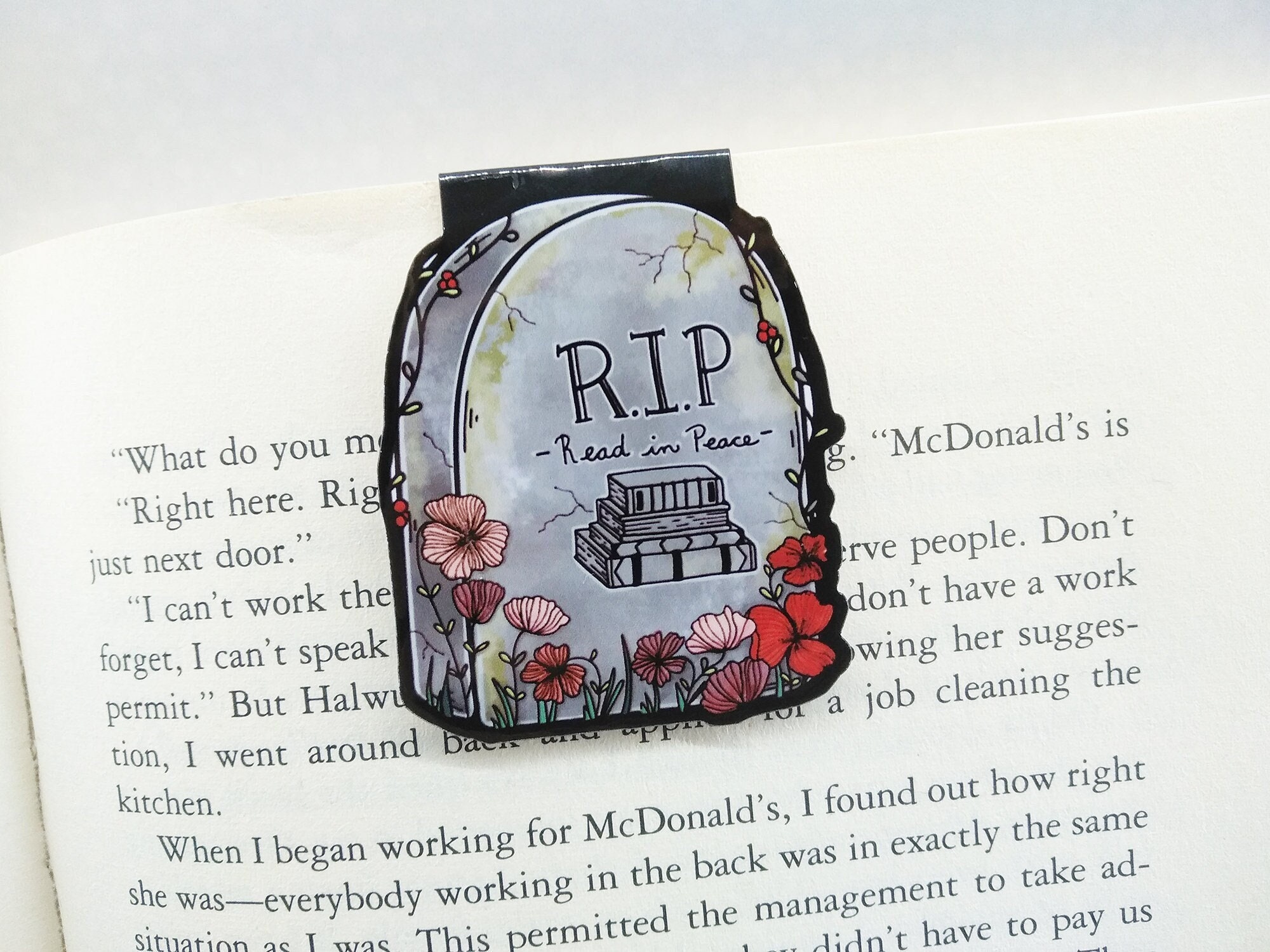 RIP Magnetic Bookmark Read in Peace Cemetery Headstone Book | Etsy