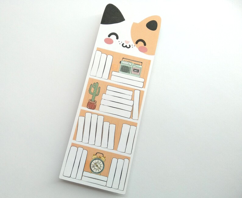 Kawaii Kitty Cat Bookmark Tracker, Bookshelf, Cat Lover, Gift, Book ...