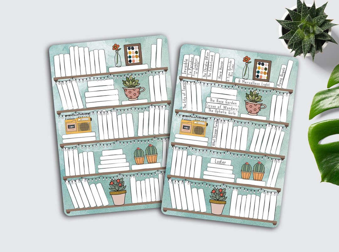 70 Books, Bookshelf Book Tracker, Large Matte Vinyl Sticker, Journaling ...