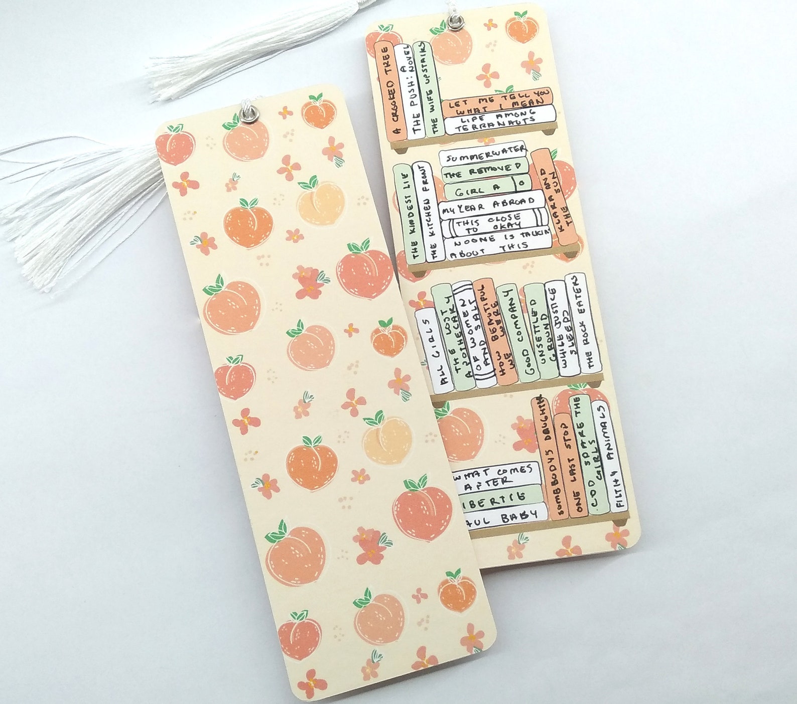Cute Lemon Strawberry Peach Bookmark Tracker, 29 Book Spines to Fill ...