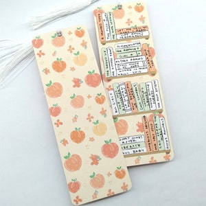 Cute Lemon Strawberry Peach Bookmark Tracker, 29 Book Spines to Fill ...
