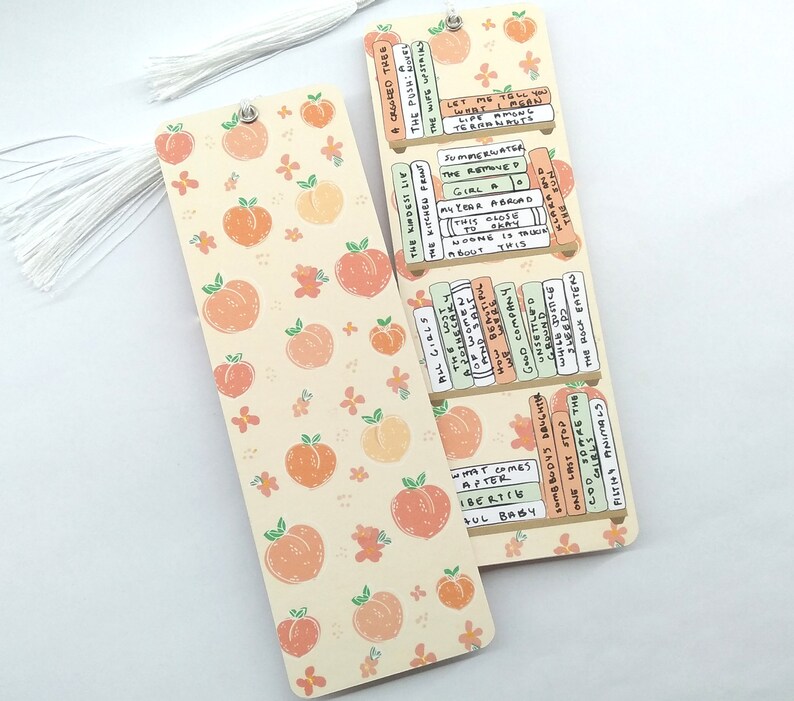 Cute Lemon Strawberry Peach Bookmark Tracker, 29 Book Spines to Fill ...