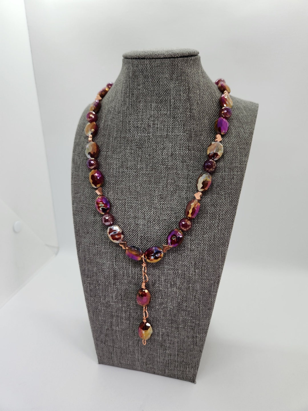 A Beaded Red Crystal Pendant, Special Event Jewelry, Unique Pendant ...