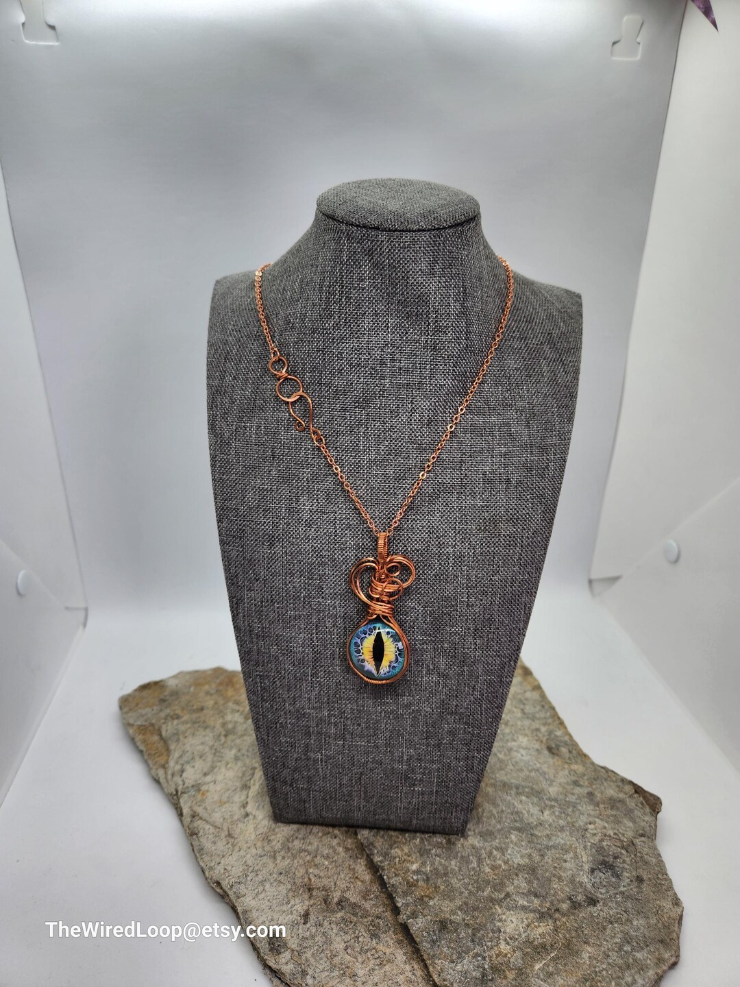 Dragon Eye Pendant Necklace, Handmade Copper Jewelry, Bohemian Fantasy ...