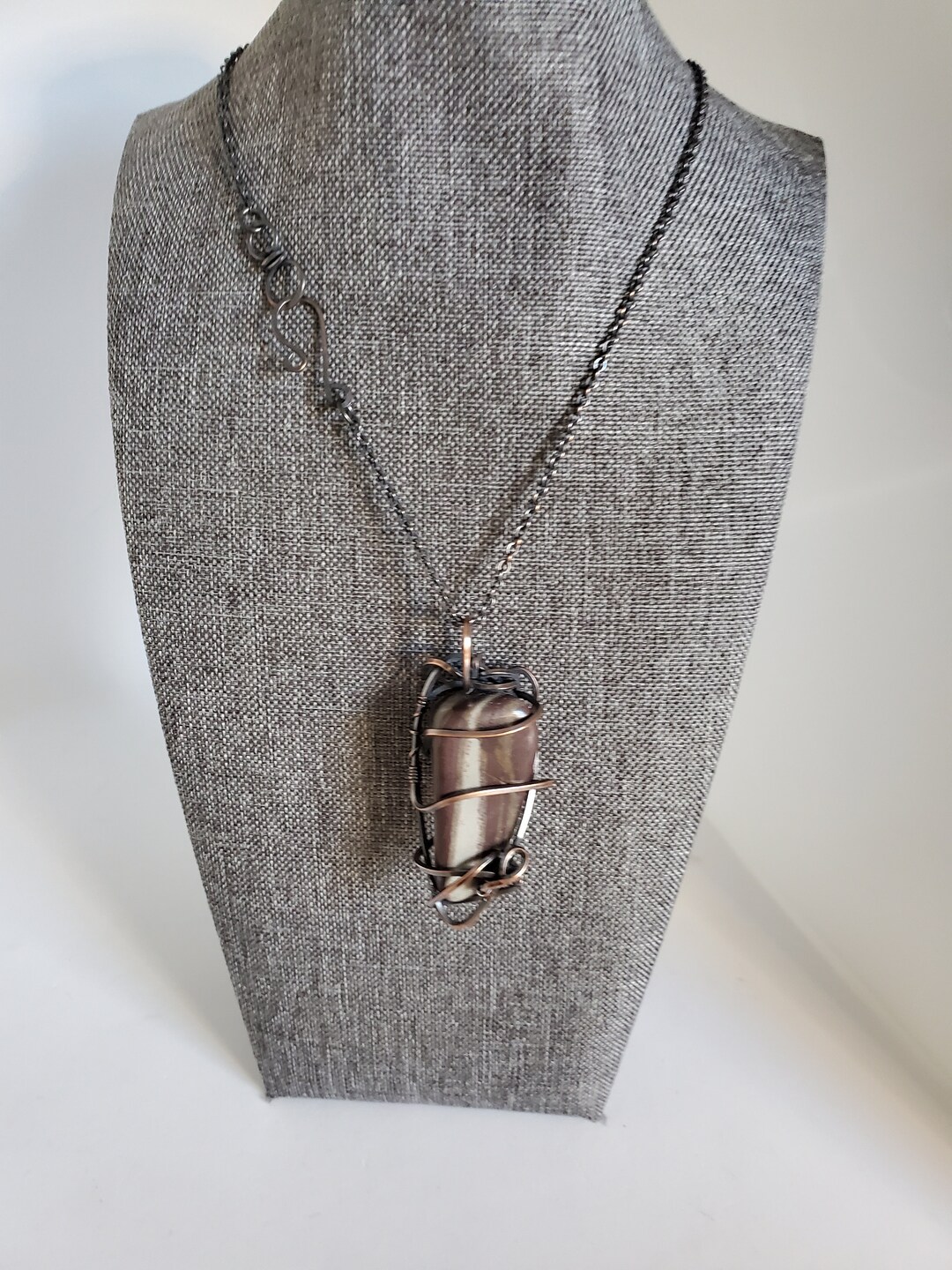 Antiqued Copper Wrapped Shiva Lingam Pendant: Earthy Necklace - Etsy