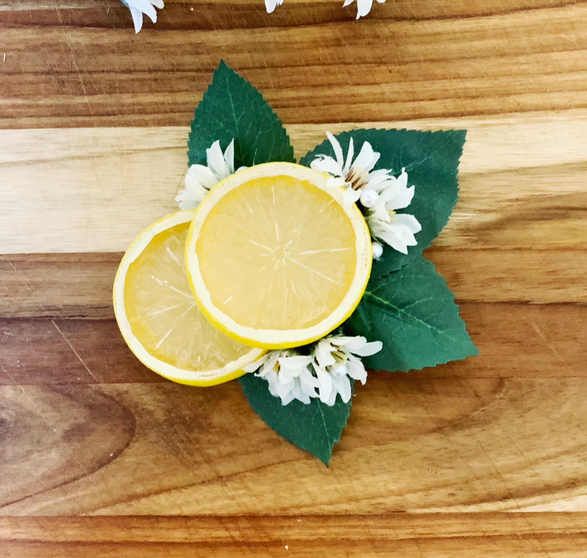 Lolita Lemon Brooch With Flowers and Pearls - Etsy