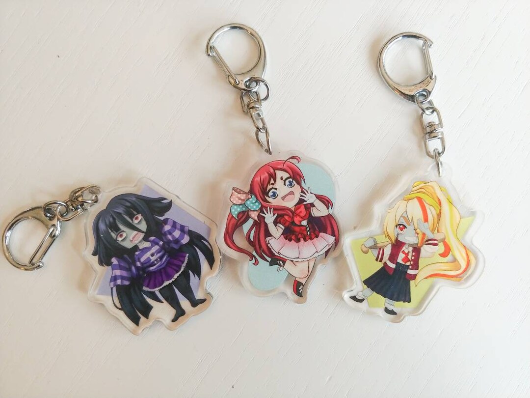 Reversible Zombieland Saga Anime Chibi Acrylic Keychains Saki Sakura Tae Etsy