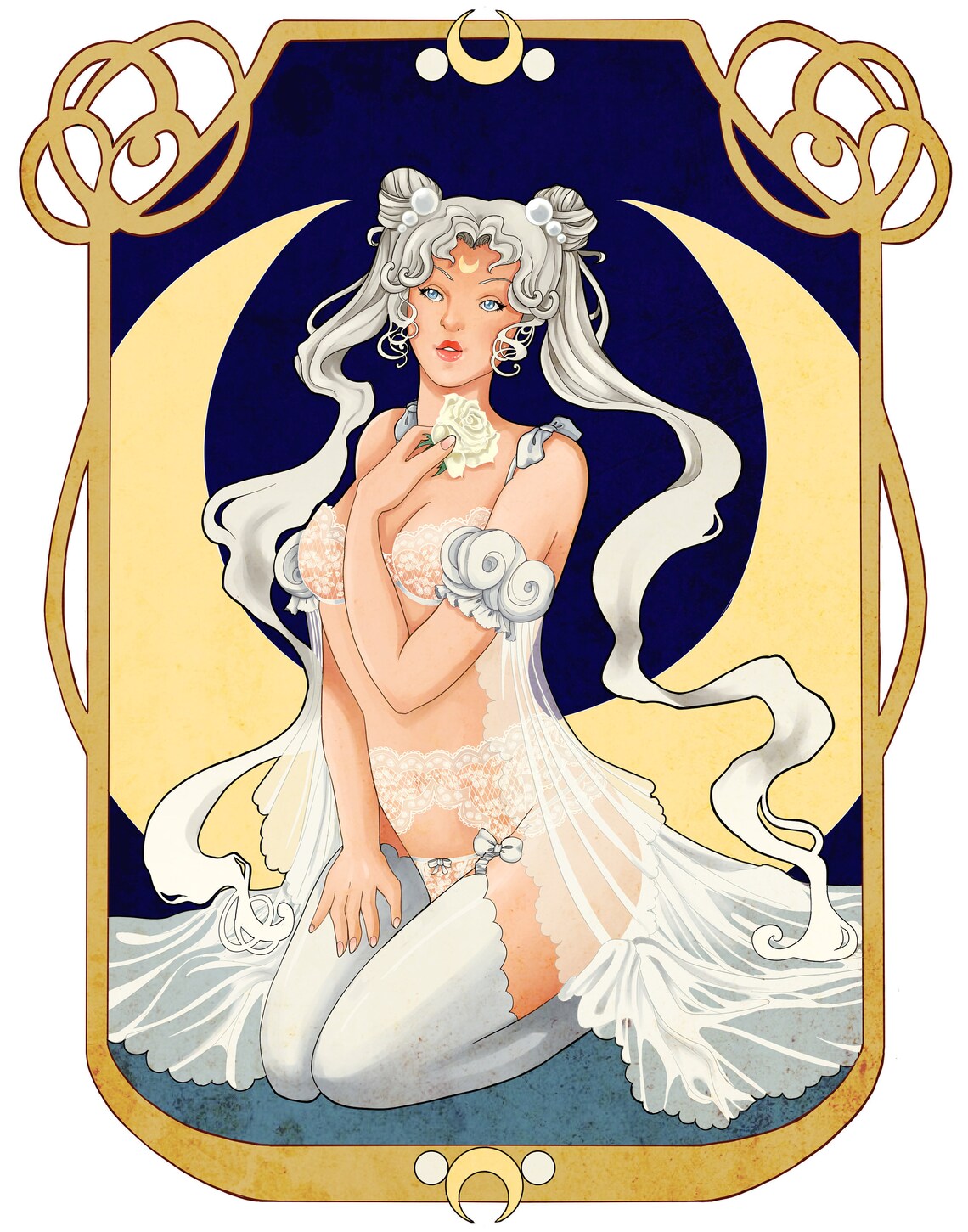 Art Nouveau Princess Serenity Boudoir Print - Etsy
