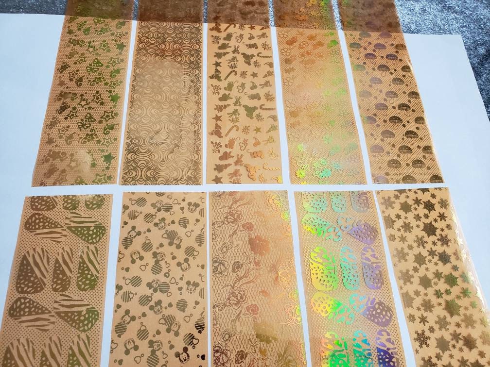 Nail Foil Transfer Gold Color. Nail Art. Nail Designer - Etsy