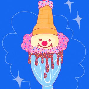 Ice Cream Clown Art Print - Etsy