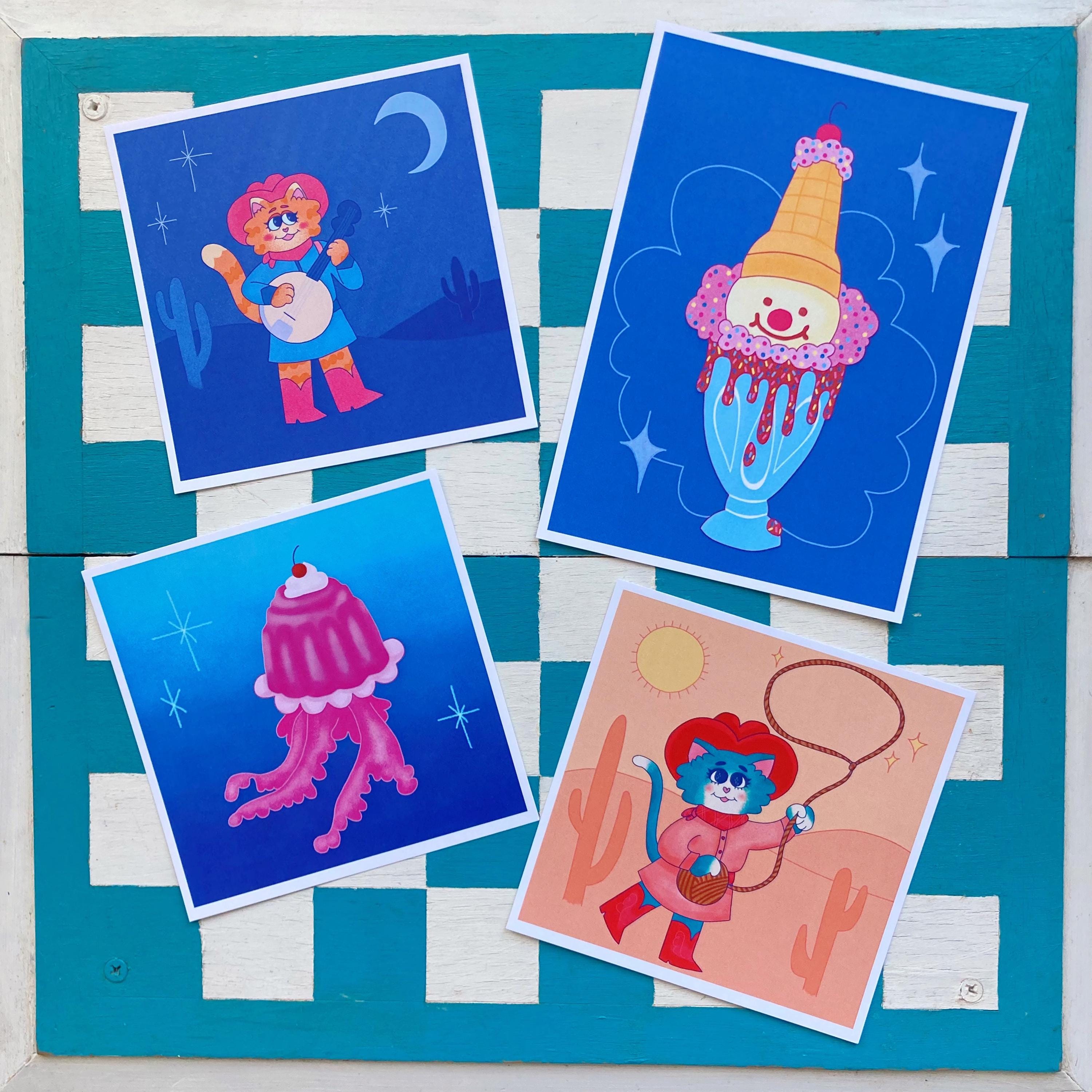 Ice Cream Clown Art Print - Etsy