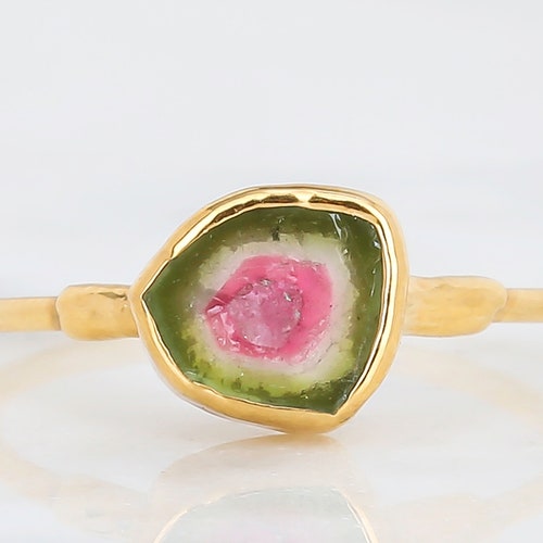 Watermelon Tourmaline Ring - Etsy