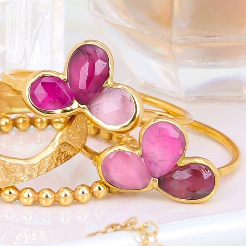 Pink Stone Ring - Etsy