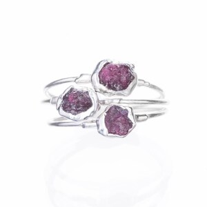 Raw Ruby Ring for Women Sterling Silver Ring Raw Crystal | Etsy