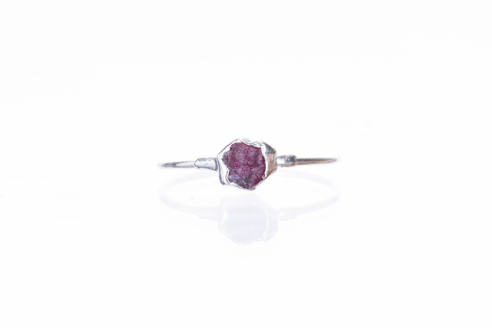 Raw Ruby Ring for Women Sterling Silver Ring Raw Crystal | Etsy