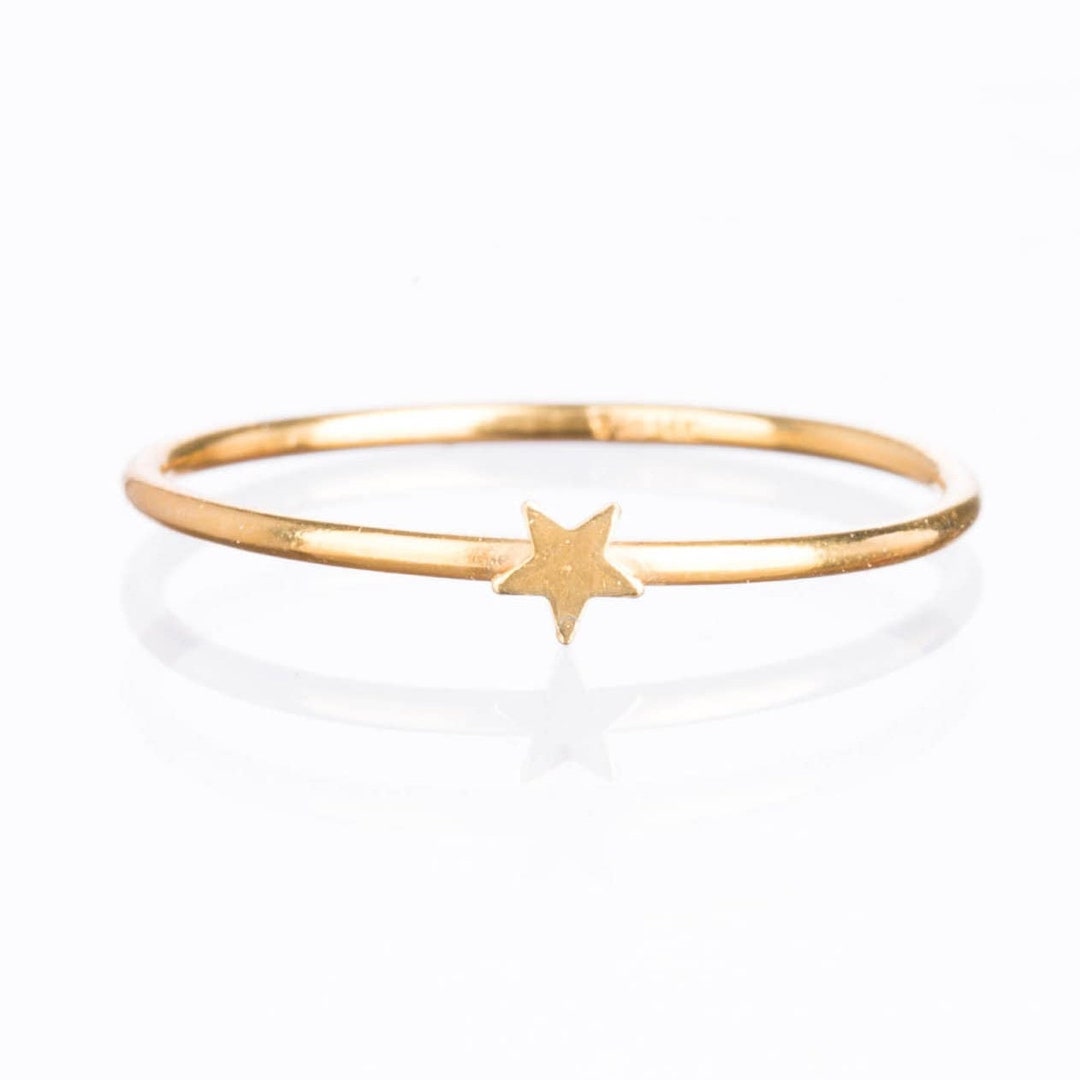 Star Ring • 14k Yellow Gold Filled • Simple Thin & Dainty Stacking ...