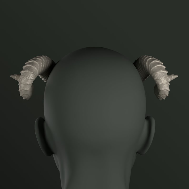 Digital 3D Model for Small Curled Horns | Laura - Etsy