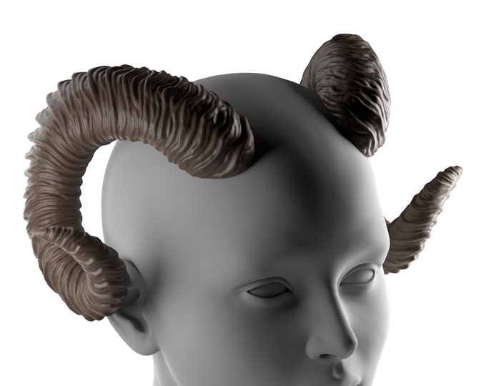 Black Horn Forest Gothic Demon Nymph Ram Horn Headdress Headband Punk ...