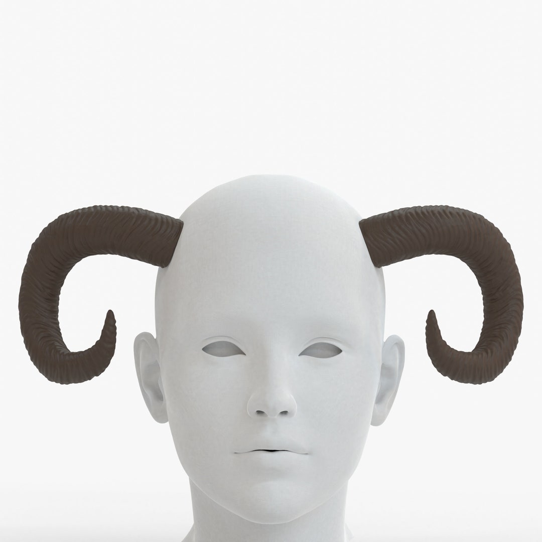 Digital 3D Model for Medium Curled Horns Celine - Etsy UK