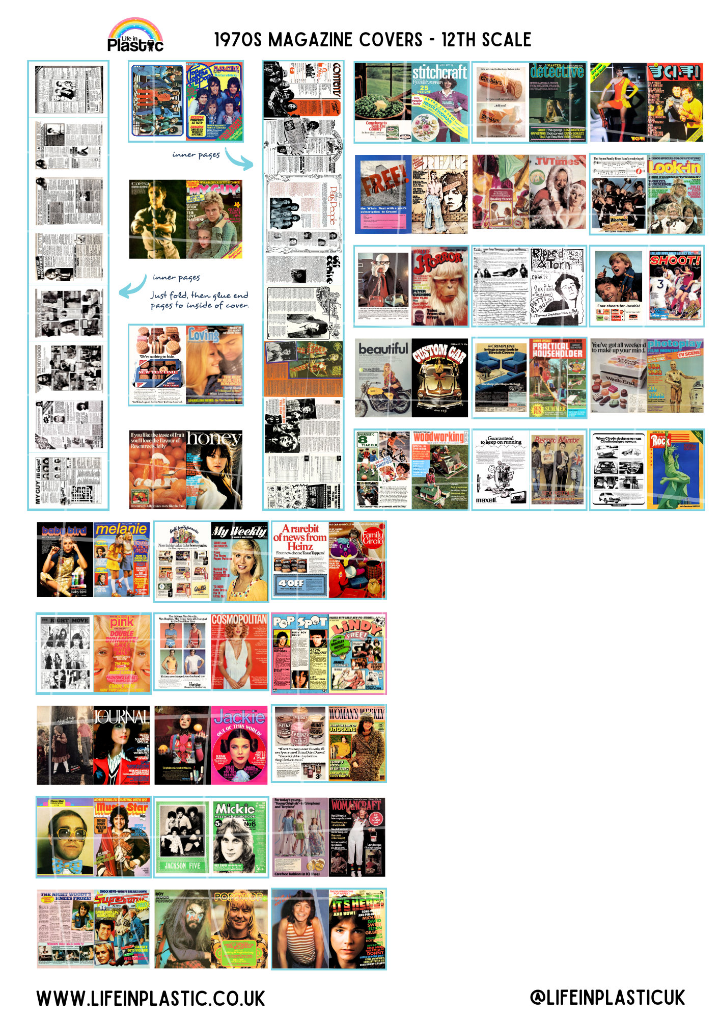 1970s Miniature Magazine Covers - 12th + 6th Scale for Dollhouse ...