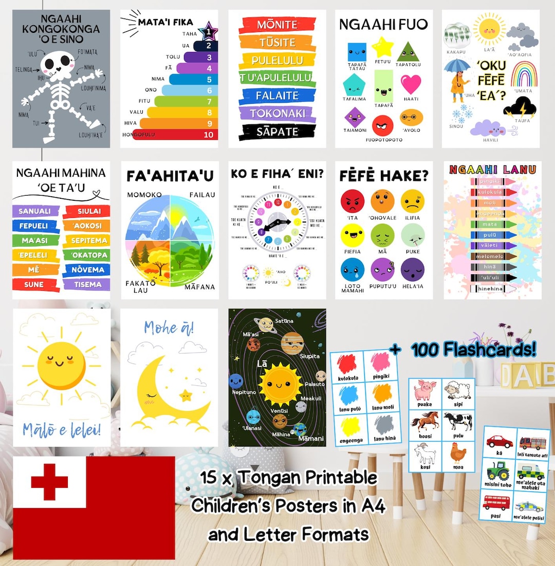 Tongan Language Lea Faka-tonga Printable Educational Classroom ...