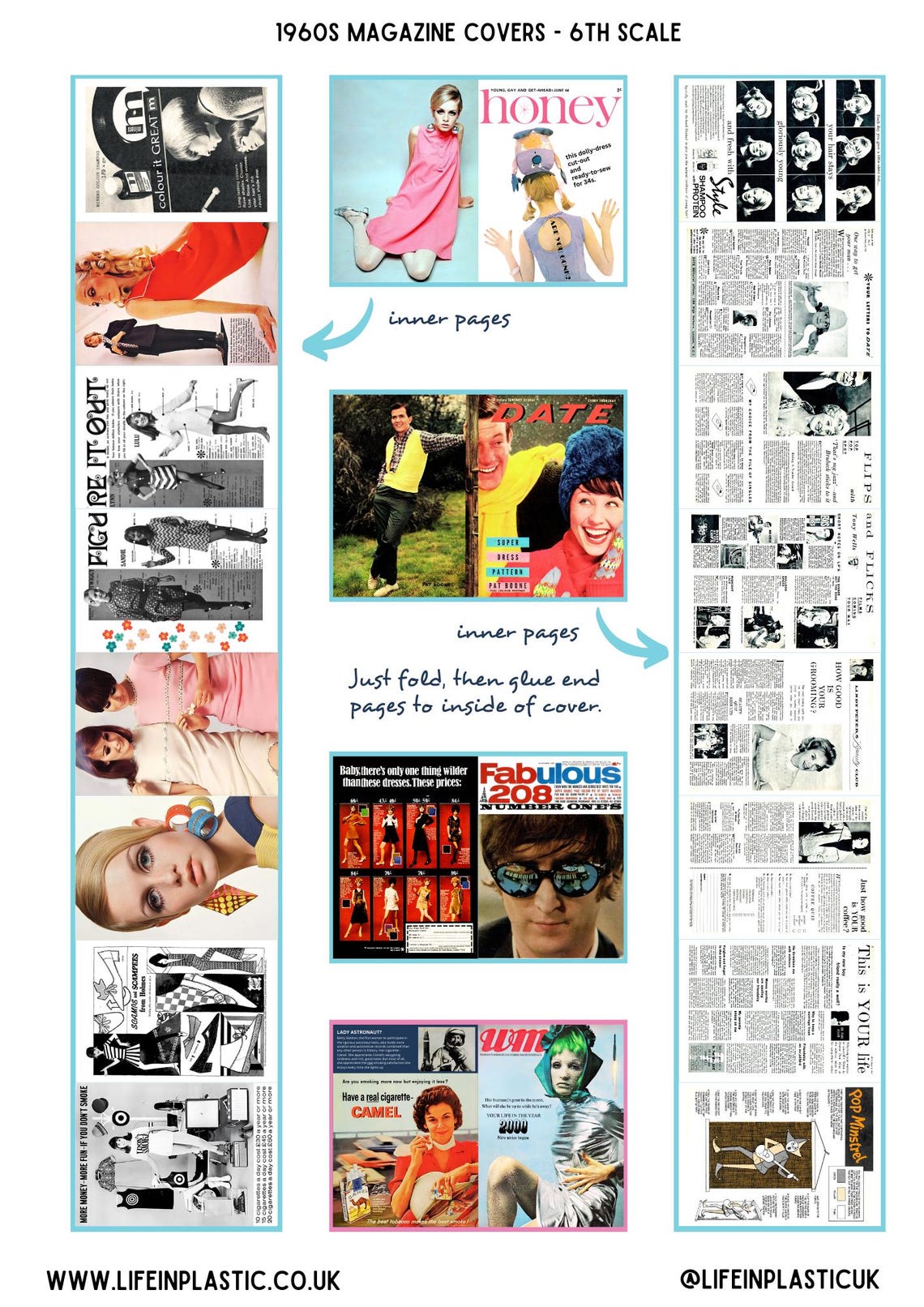 1960s Miniature Magazine Covers - 12th + 6th Scale for Dollhouse ...