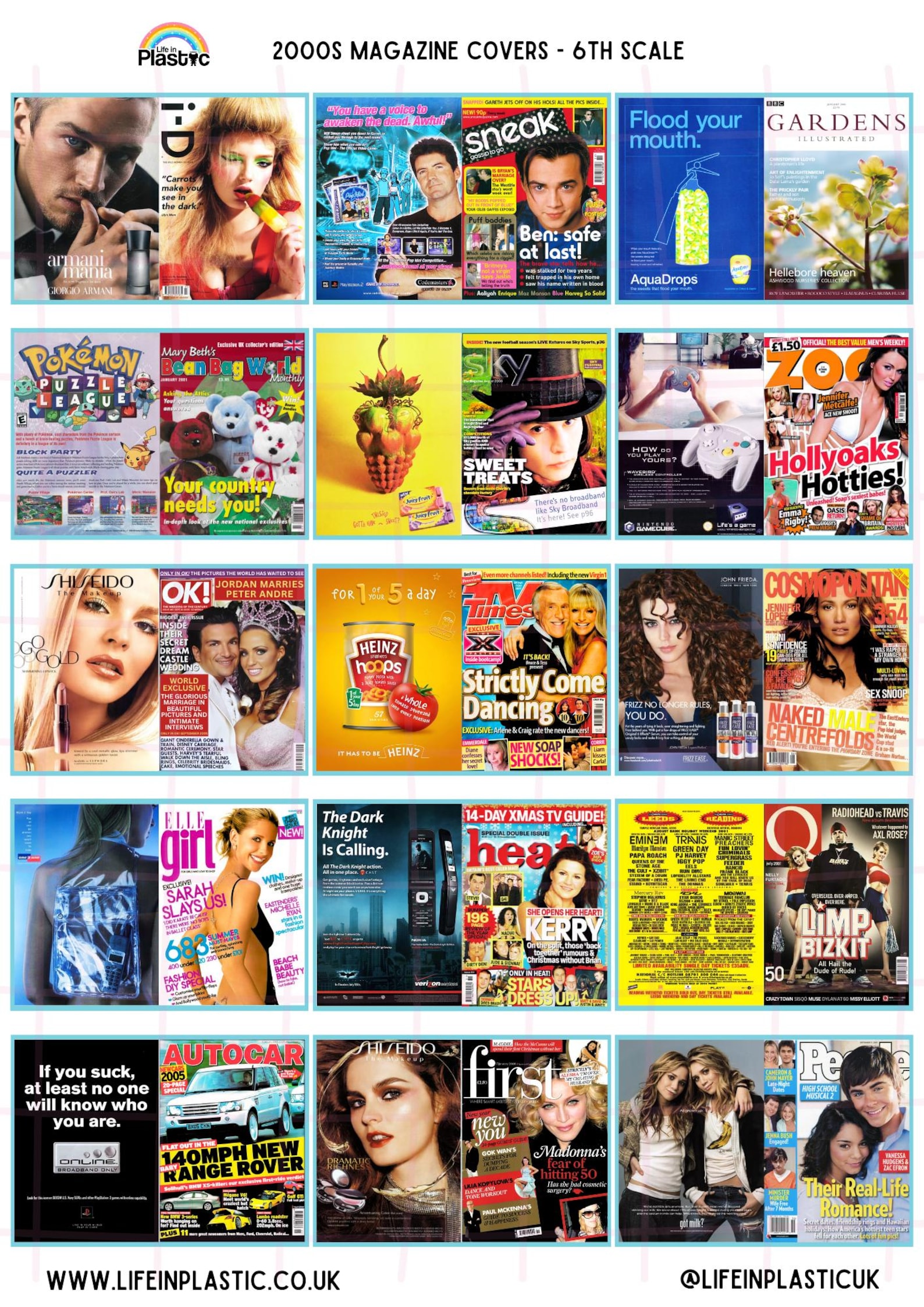 2000s Miniature Magazine Covers - 12th + 6th Scale for Dollhouse ...