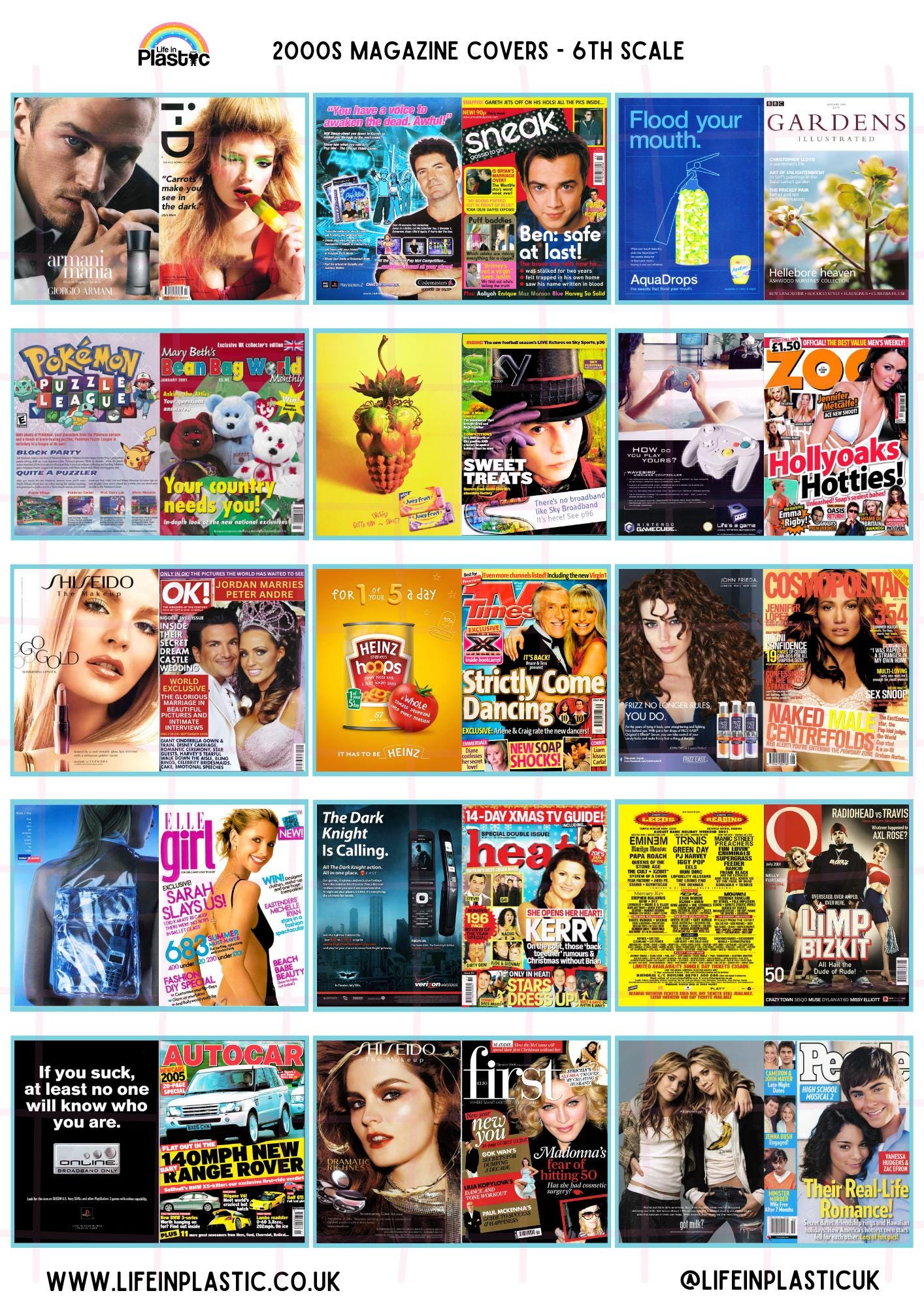 2000s Miniature Magazine Covers - 12th + 6th Scale for Dollhouse ...