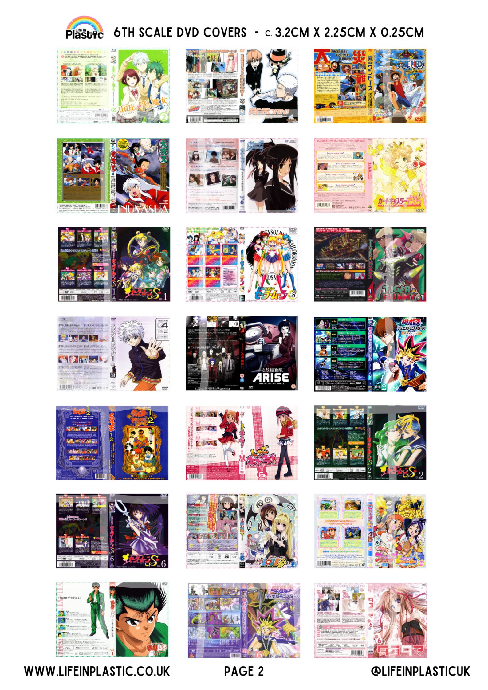 Miniature Anime DVD Covers - 12th and 6th Scale Instant Download ...