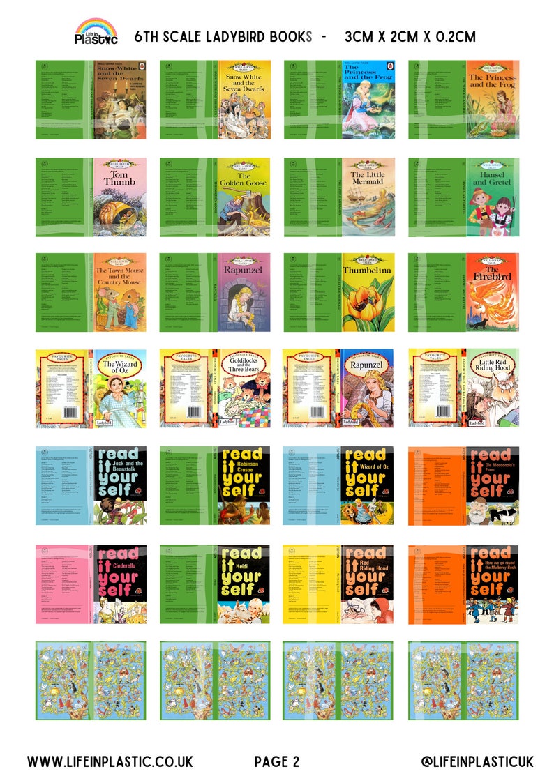 Miniature Ladybird Children's Books X 64 - 12th 1:12 Dollhouse + 6th 1/ ...