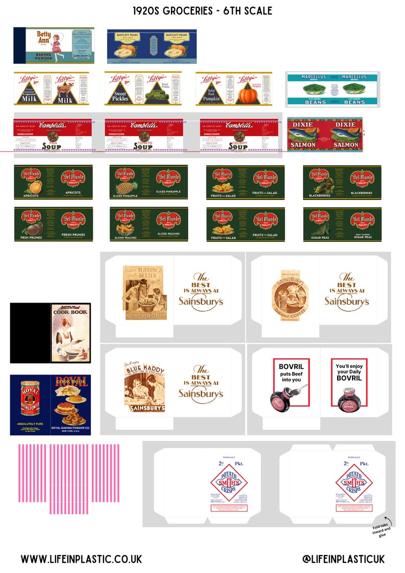 1920s Groceries - Miniature Food Packaging Printable Download - for ...