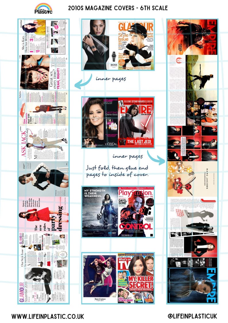 2010s Miniature Magazine Covers - 12th + 6th Scale for Dollhouse ...