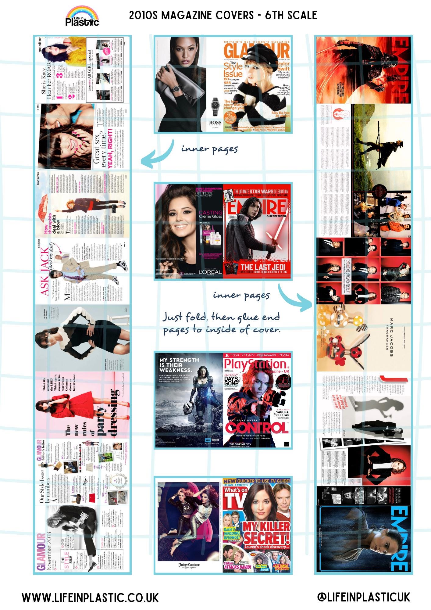 2010s Miniature Magazine Covers - 12th + 6th Scale for Dollhouse ...