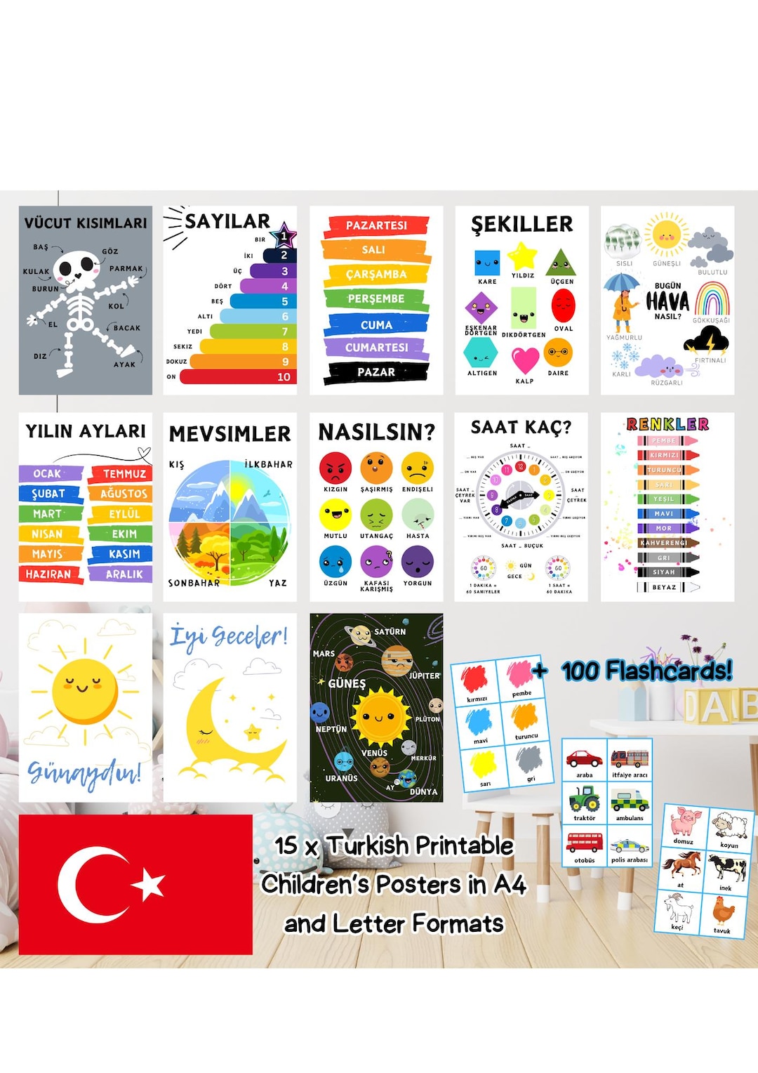 Turkish Language Türkçe Printable Educational Classroom / Nursery ...