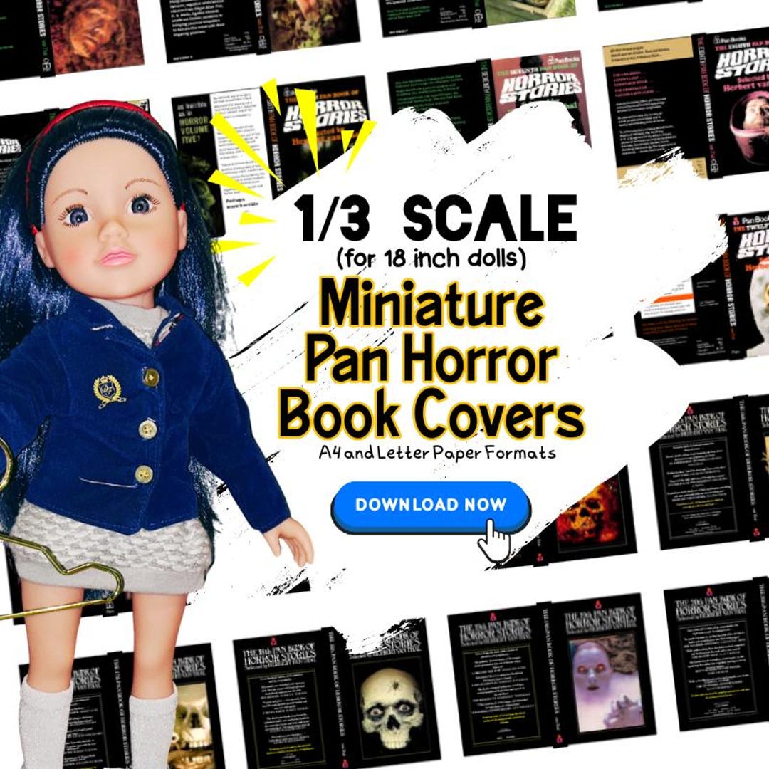 Miniature Pan Horror Book Covers - 1/3 Scale Dollhouse (PDF Digital ...
