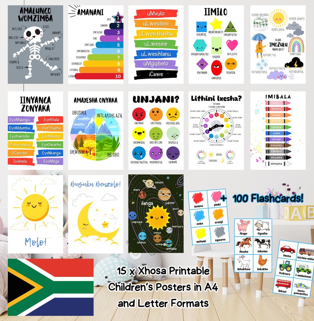 Xhosa Language Isixhosa Printable Educational Classroom / Nursery ...