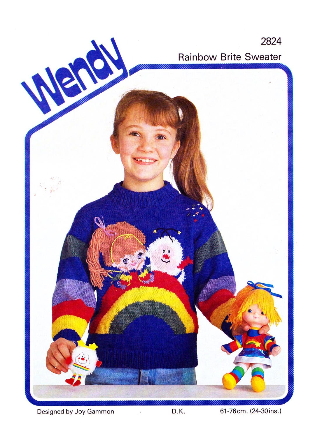 Vintage Rainbow Brite Knitting Pattern Scans - Wendy 2824 Sweater ...