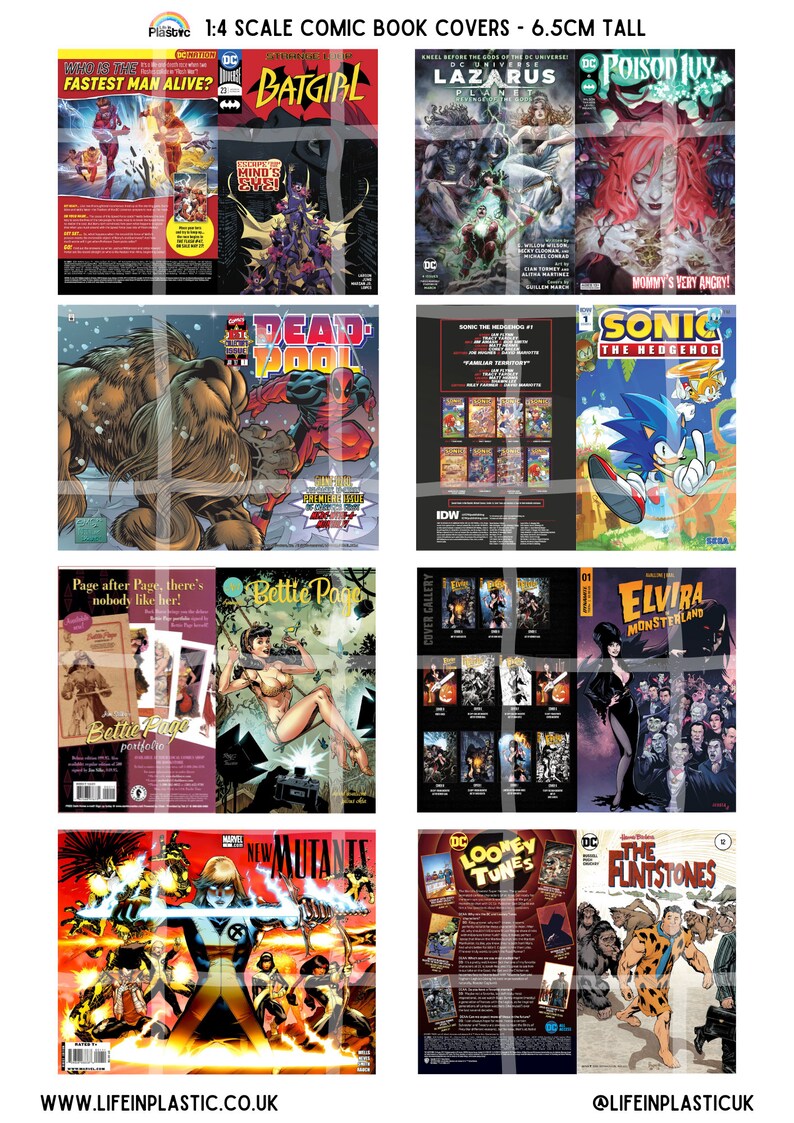 1/4 Scale Miniature Comic Book Covers – BJD Doll Printable (digital ...
