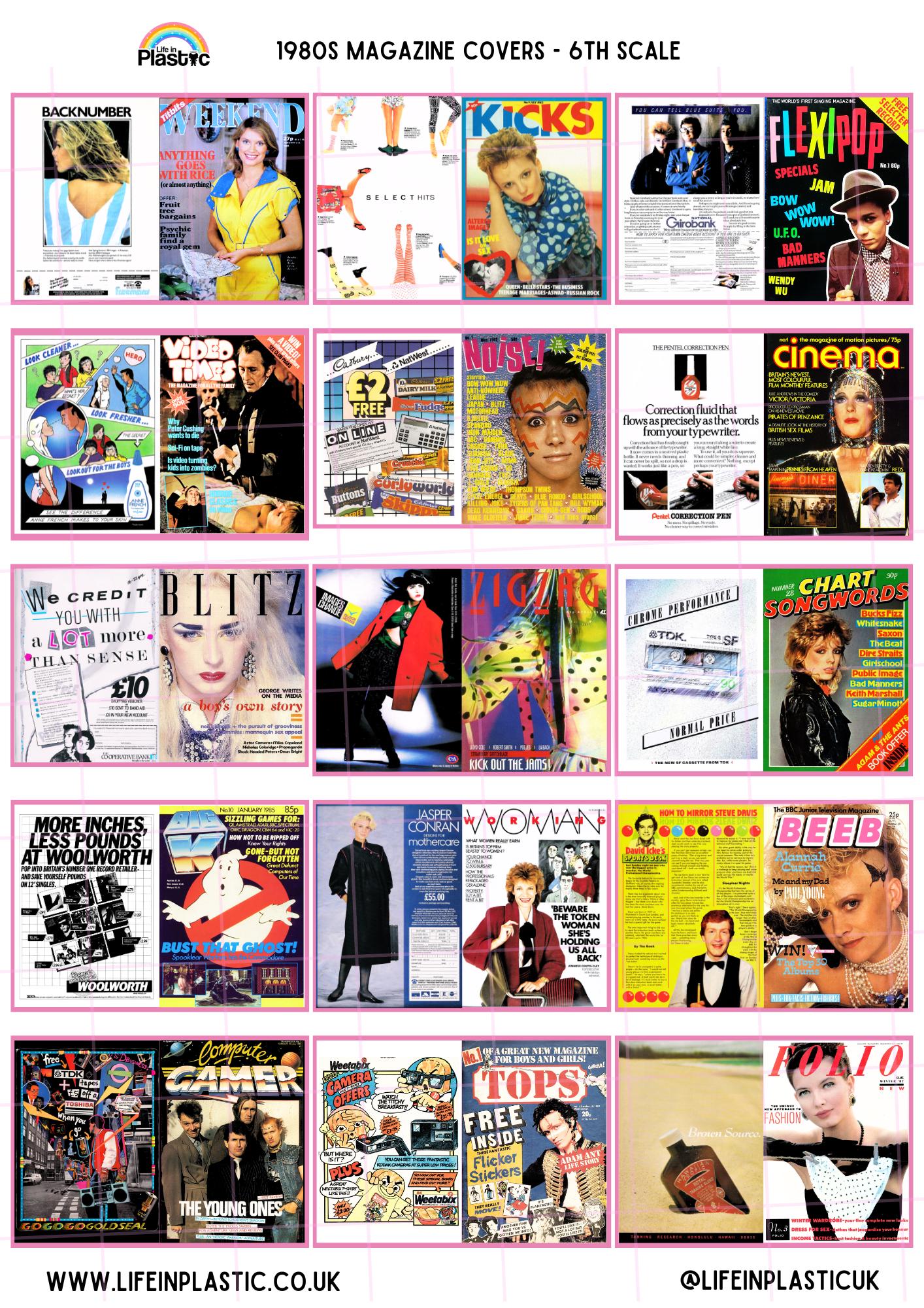 1980s Miniature Magazine Covers - 12th + 6th Scale for Dollhouse ...